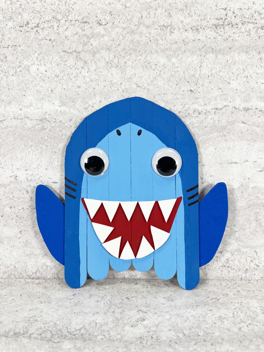 Popsicle Stick Shark Craft for Kids