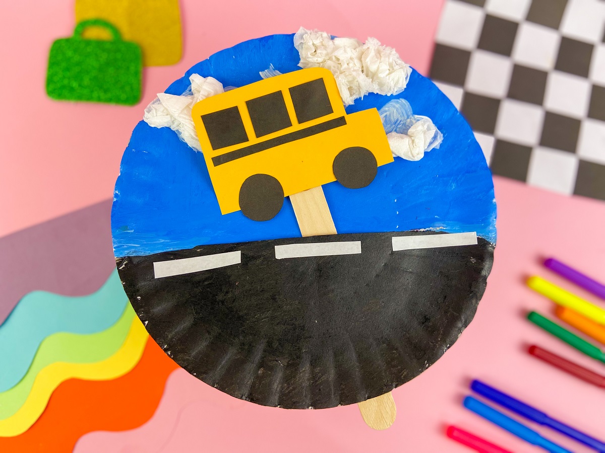 Back to School Craft - Fun Moving Bus Plate Craft!