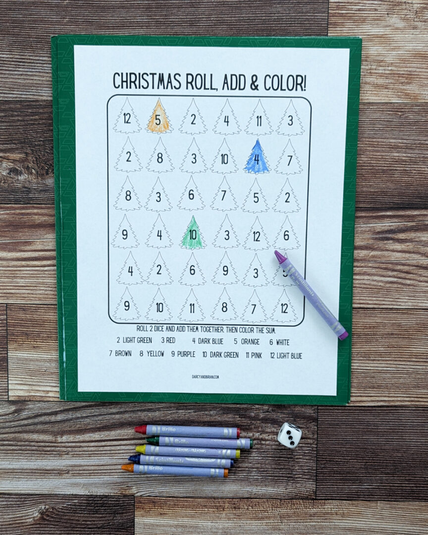 Roll and Color Christmas Dice Game | Fun Christmas Math Activity