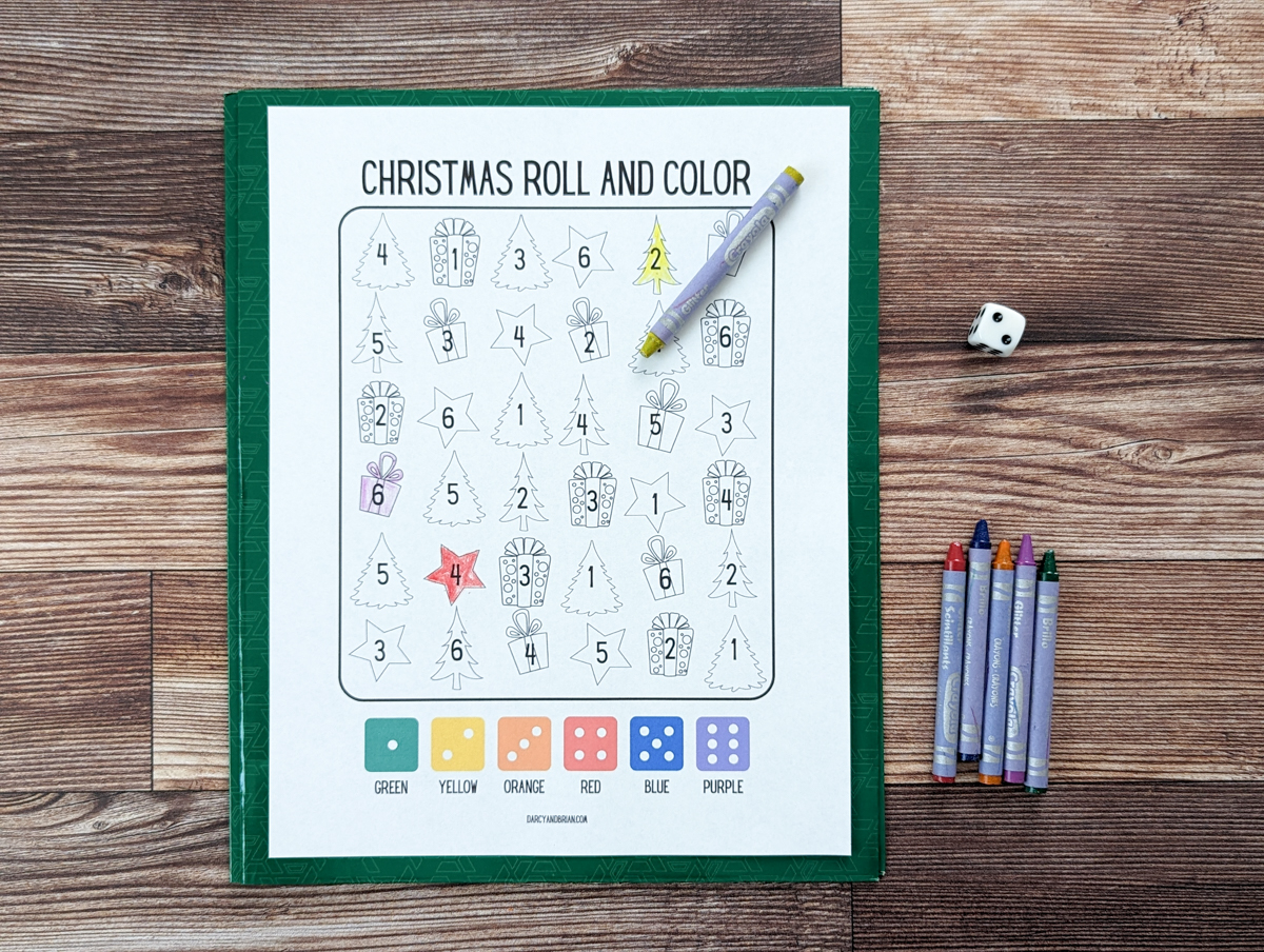 Roll and Color Christmas Dice Game | Fun Christmas Math Activity