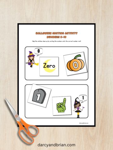 Halloween Sorting Activity For Preschoolers | Numbers 0-10