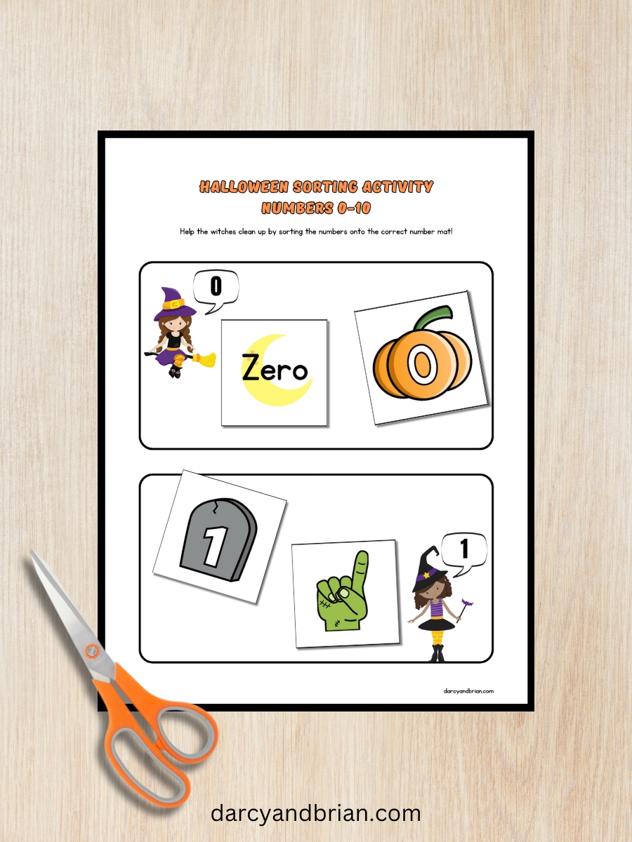 Halloween Sorting Activity For Preschoolers | Numbers 0-10
