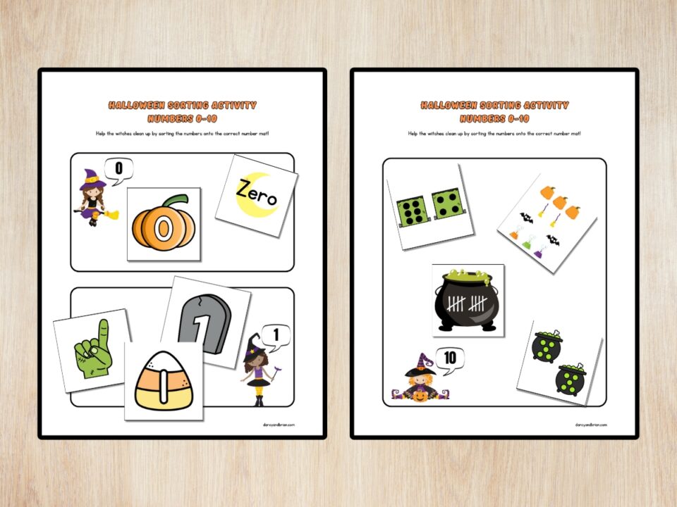 Halloween Sorting Activity For Preschoolers | Numbers 0-10