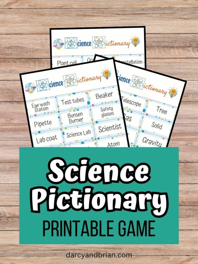 Science Pictionary Printable Game for Kids | Learn Vocabulary