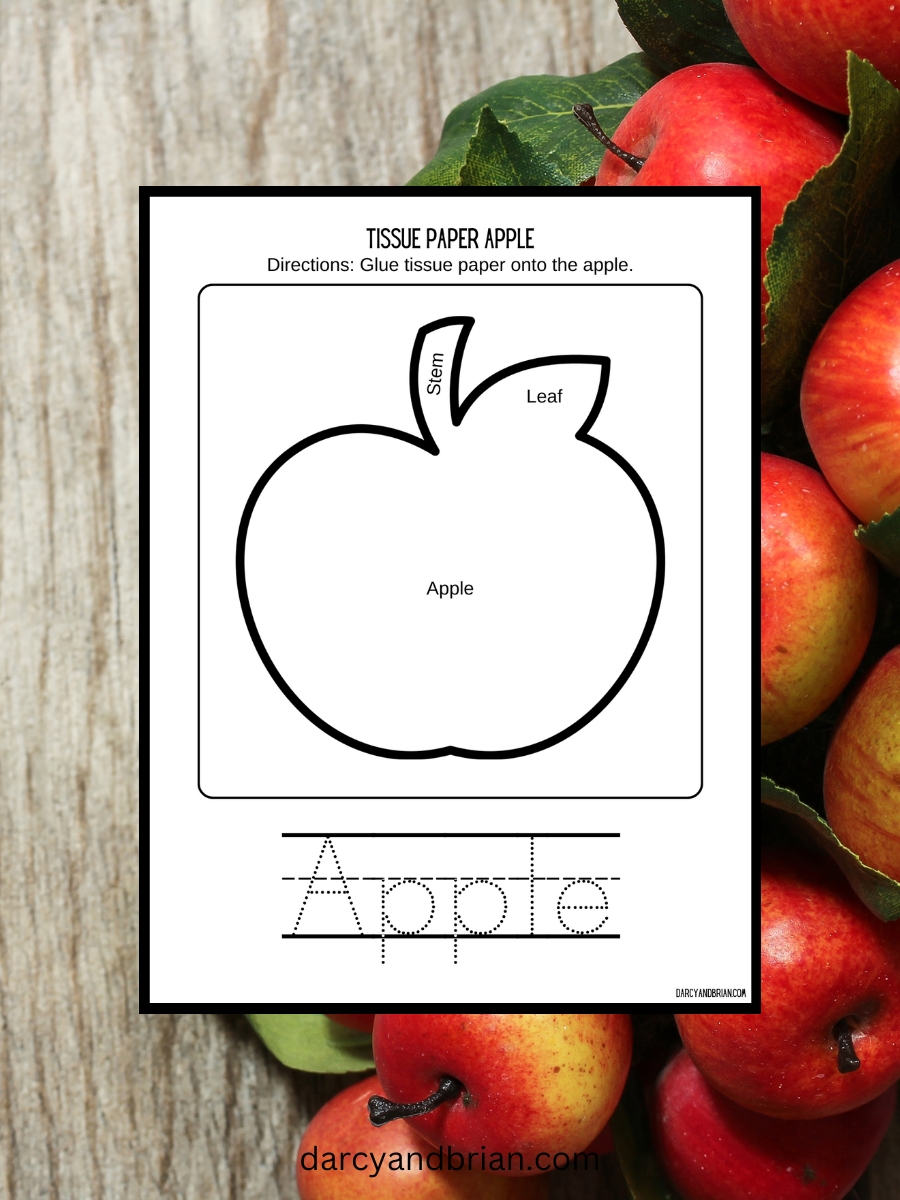 Easy Tissue Paper Apple Craft for Preschoolers | Free Template
