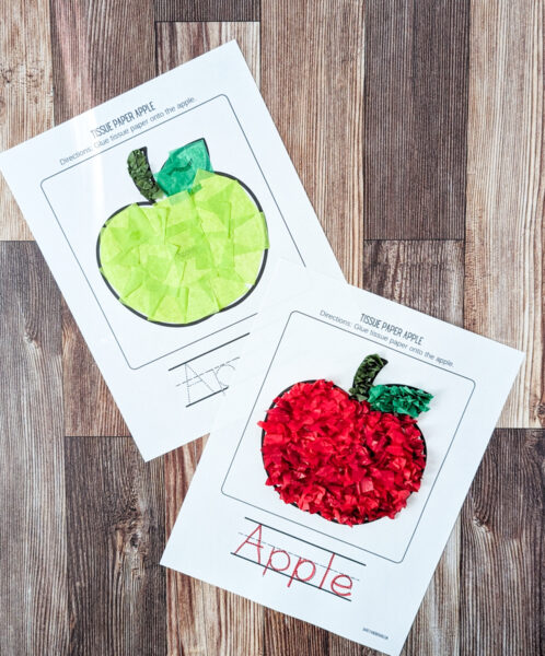 Easy Tissue Paper Apple Craft for Preschoolers | Free Template