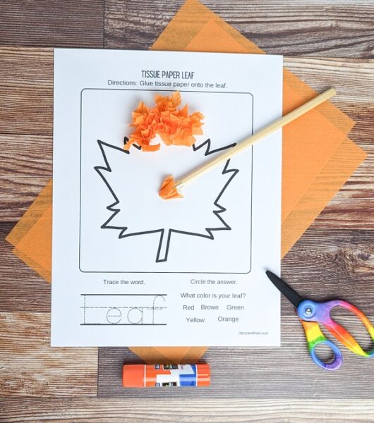 Tissue Paper Leaf Craft | Fun Preschool Fall Activity