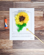 Tissue Paper Sunflower Craft for Kids | Free Printable Template