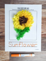 Tissue Paper Sunflower Craft for Kids | Free Printable Template