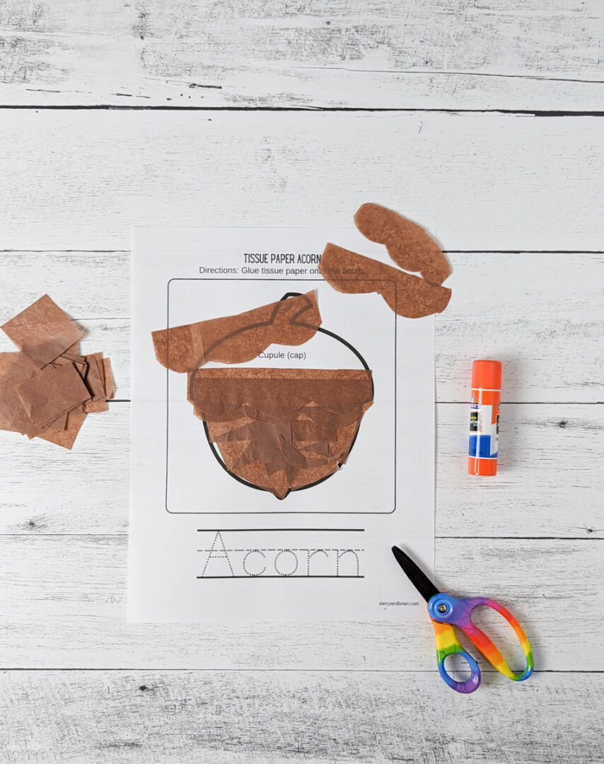 Acorn Tissue Paper Craft | Perfect for Preschool and Kindergarten