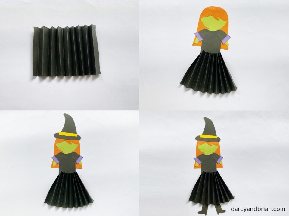 Paper Halloween Witch Craft for Kids - Free Printable Template