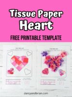 Tissue Paper Heart Craft | Free Printable Template