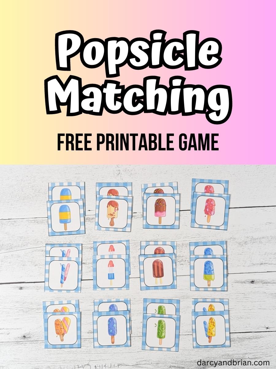 Fun Popsicle Matching Game for Preschoolers | Free Printable