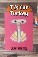 Easy Printable T is for Turkey Craft | Letter of the Week Activity