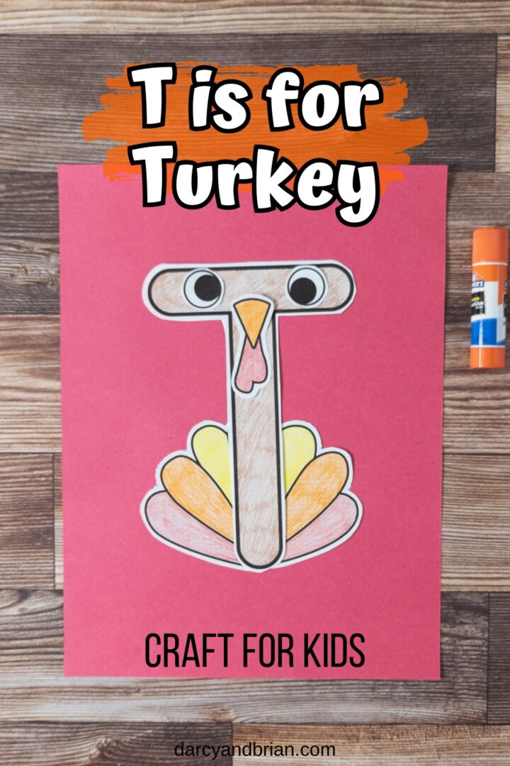 Easy Printable T is for Turkey Craft | Letter of the Week Activity
