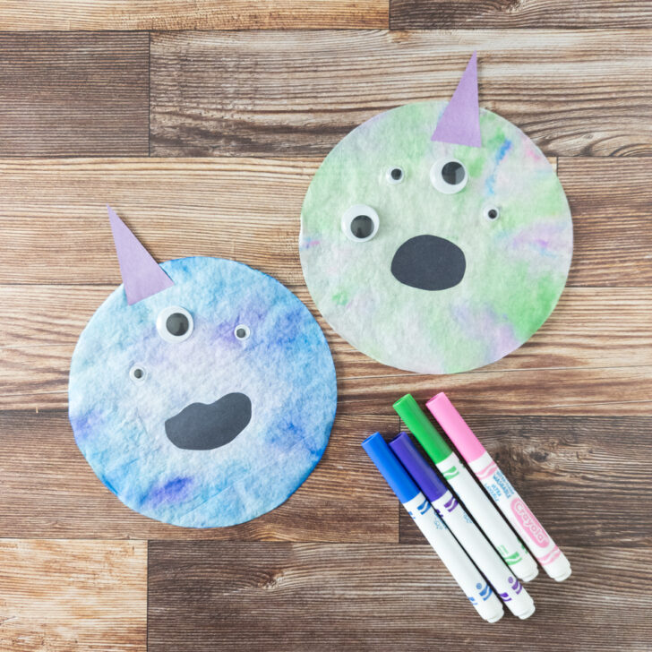 Coffee Filter Monsters | Halloween Craft for Kids