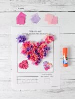 Tissue Paper Heart Craft | Free Printable Template