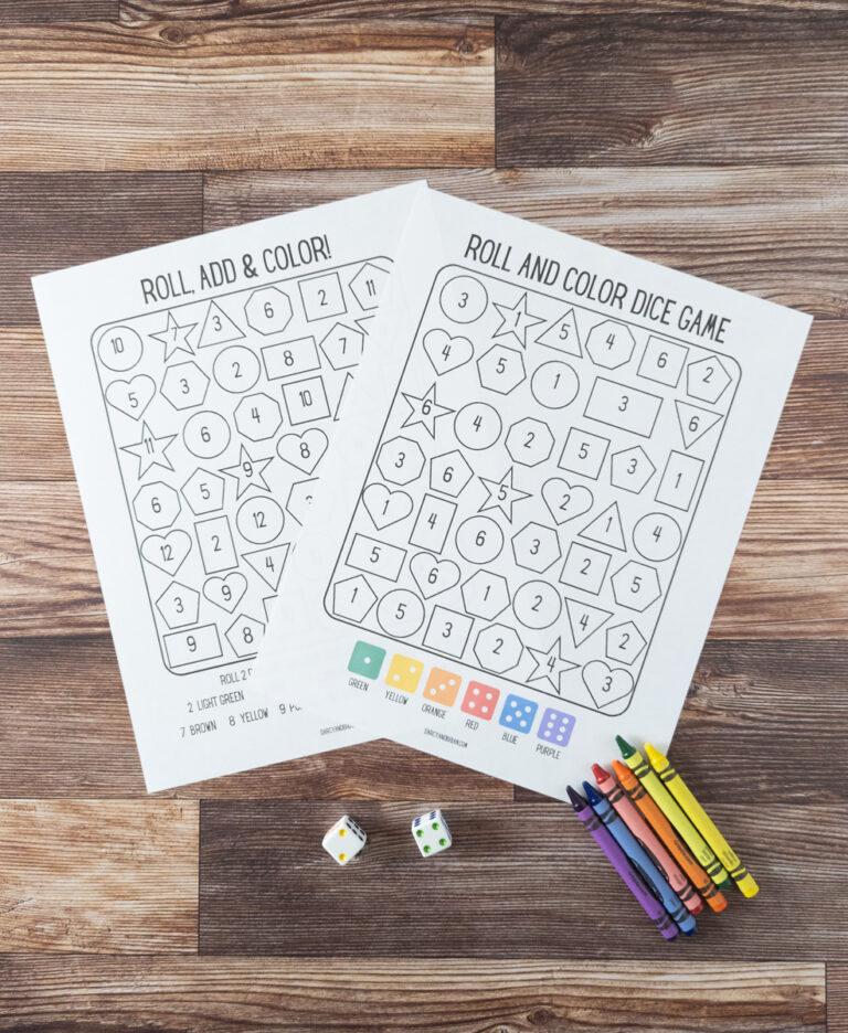 Roll and Color Dice Game | Preschool & Kindergarten Math Activity