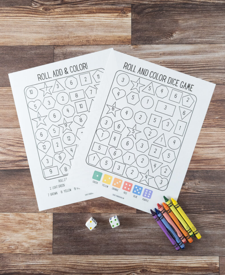 Roll and Color Dice Game | Preschool & Kindergarten Math Activity