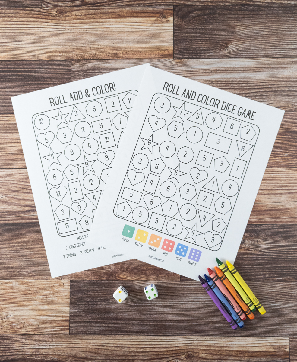 Roll and Color Dice Game | Preschool & Kindergarten Math Activity