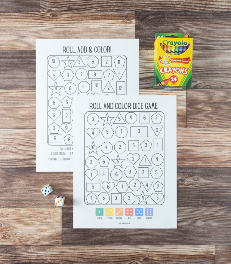 Roll and Color Dice Game | Preschool & Kindergarten Math Activity
