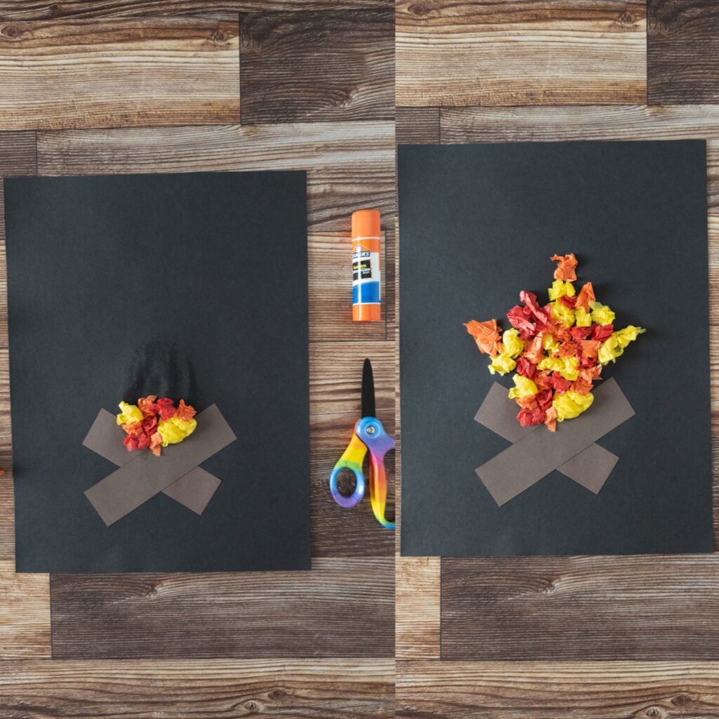 Easy Tissue Paper Fire Craft for Preschoolers