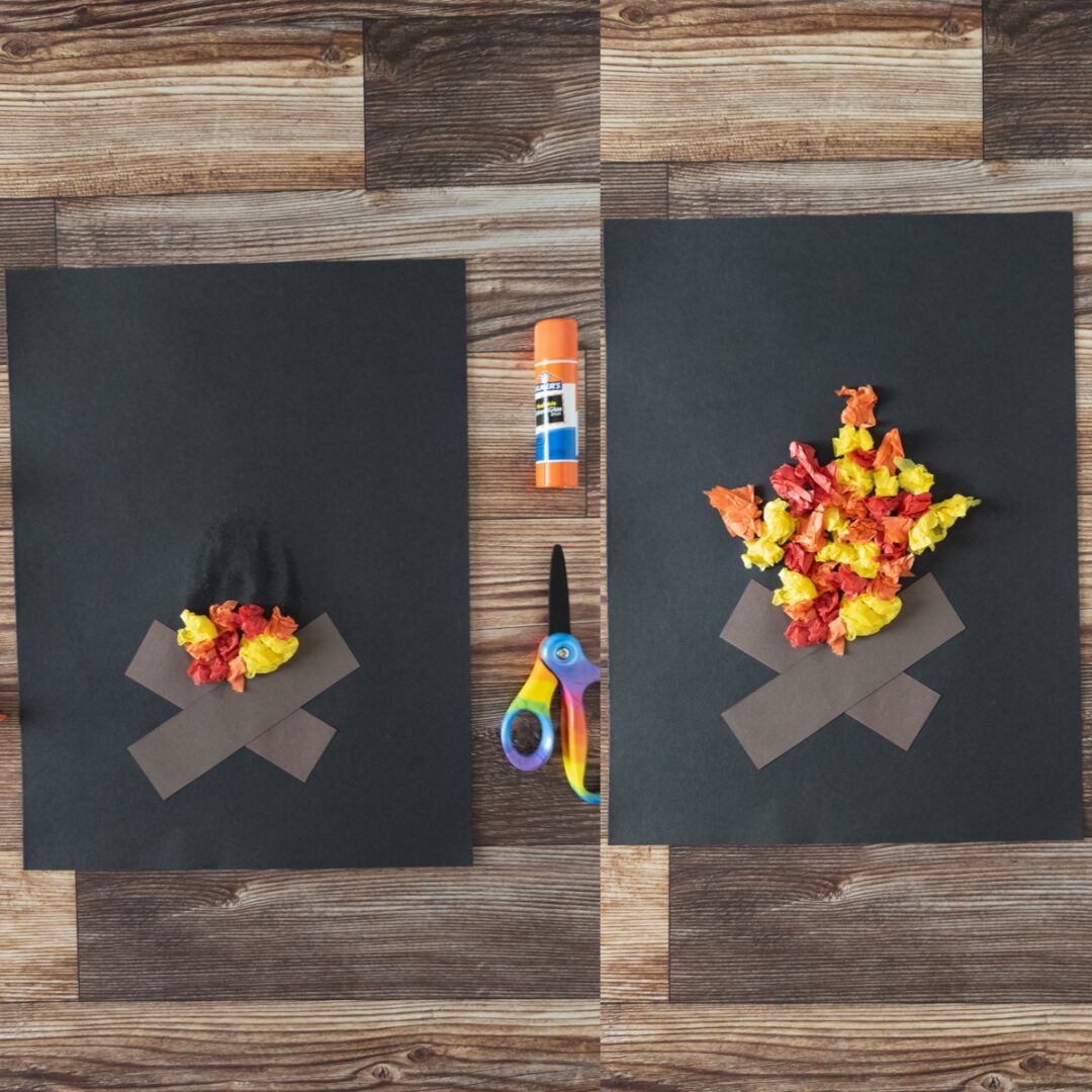 Easy Tissue Paper Fire Craft for Preschoolers