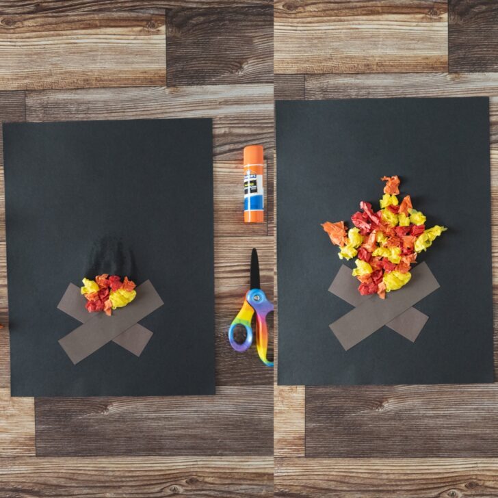 Easy Tissue Paper Fire Craft for Preschoolers