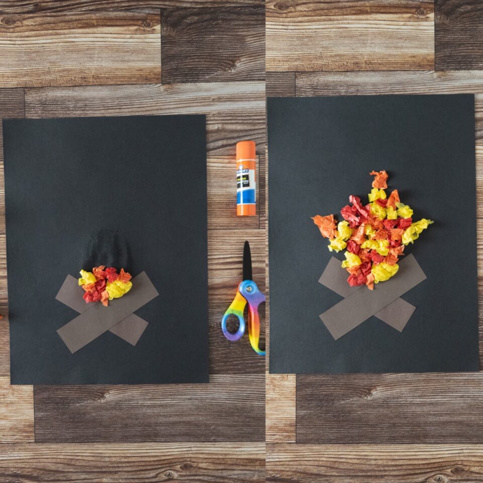 Easy Tissue Paper Fire Craft for Preschoolers