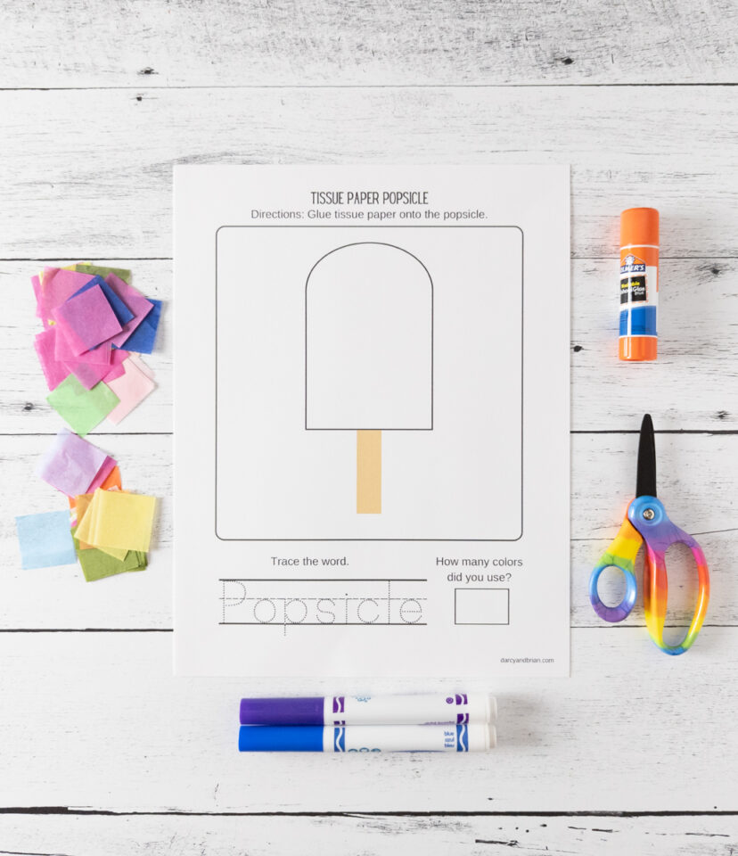 Popsicle Tissue Paper Craft | Preschool Activity for Kids