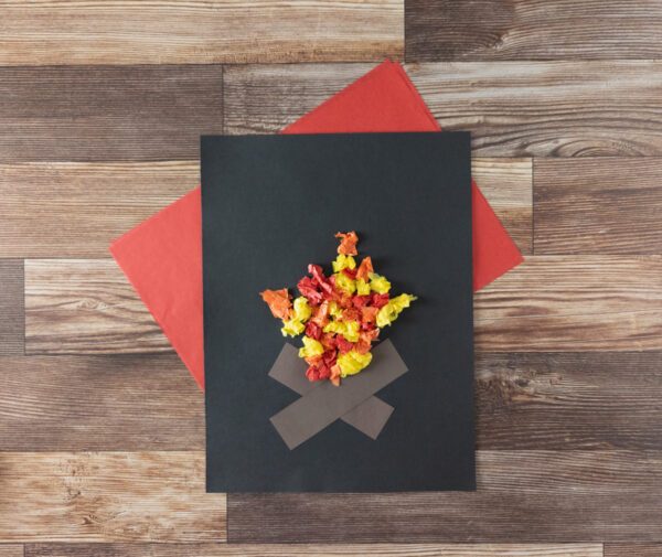 Easy Tissue Paper Fire Craft for Preschoolers