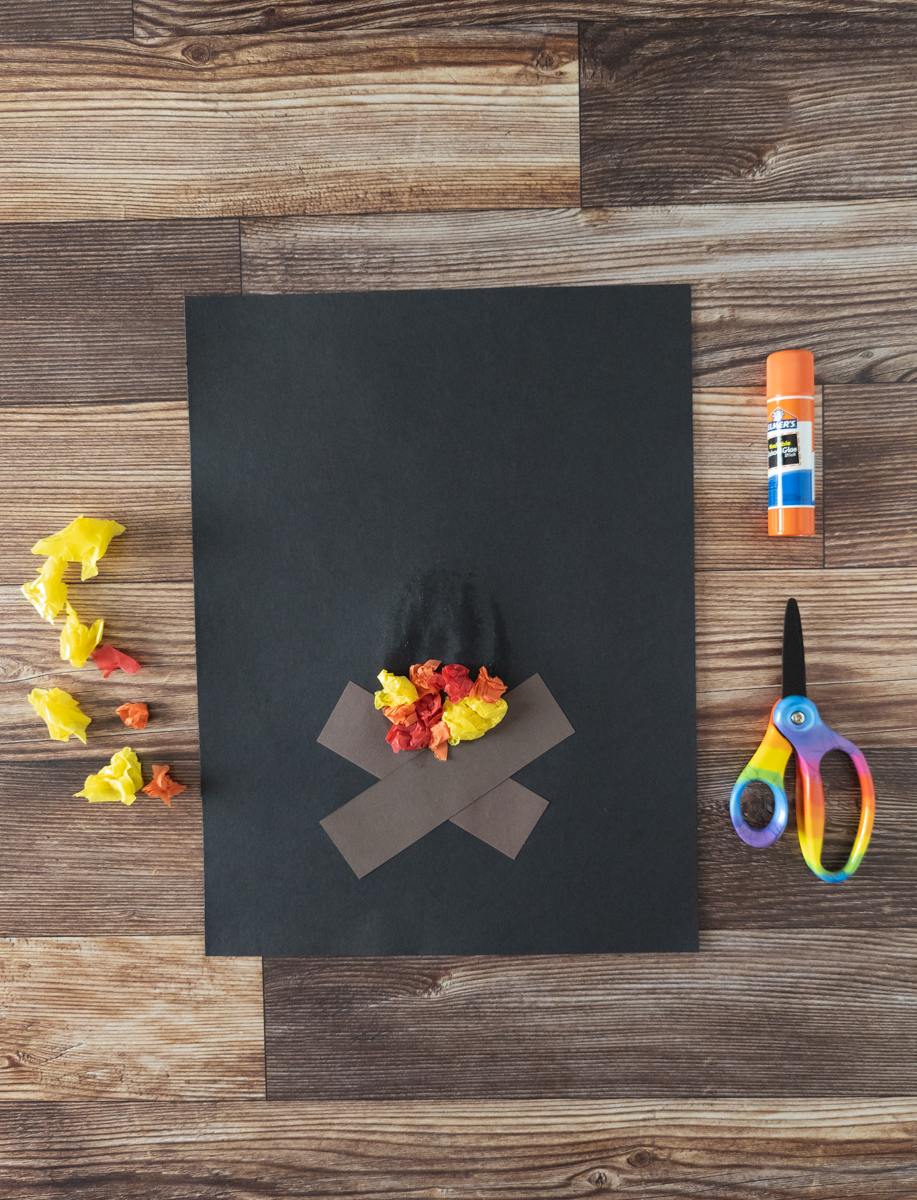 Easy Tissue Paper Fire Craft for Preschoolers