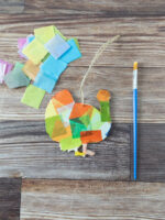 Decoupage Tissue Paper Turkey Craft for Kids