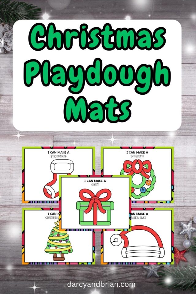 Printable Christmas Playdough Mats for Kids | Fine Motor Activity