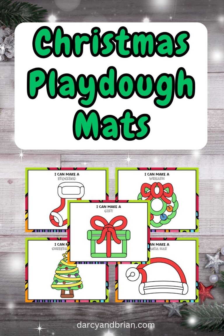 Printable Christmas Playdough Mats for Kids | Fine Motor Activity
