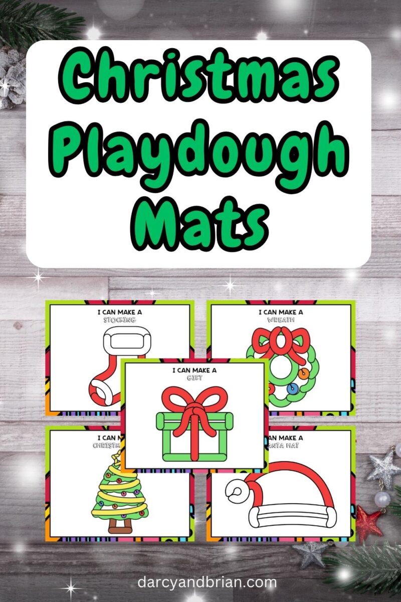 Printable Christmas Playdough Mats for Kids | Fine Motor Activity