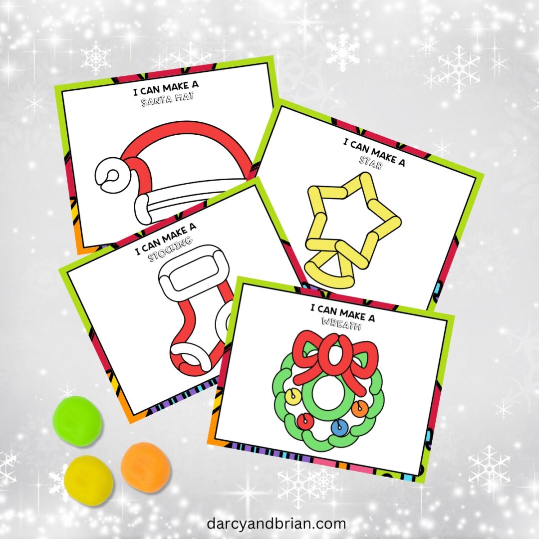 Printable Christmas Playdough Mats for Kids | Fine Motor Activity