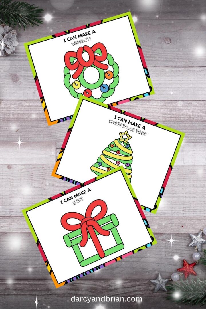 Printable Christmas Playdough Mats for Kids | Fine Motor Activity
