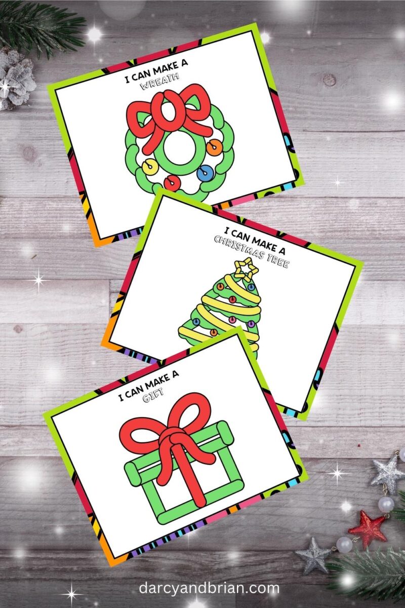 Printable Christmas Playdough Mats for Kids | Fine Motor Activity