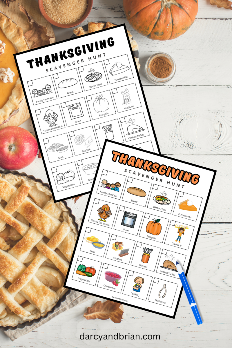 Printable Thanksgiving Scavenger Hunt for Kids