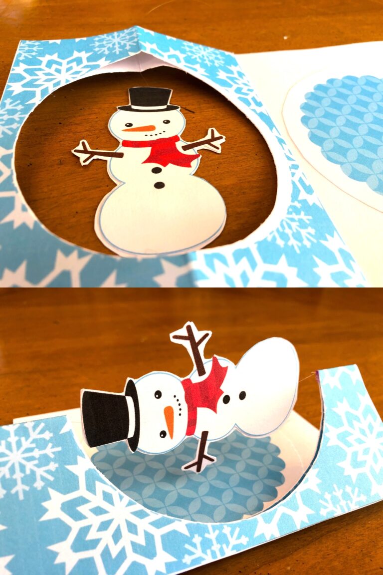 Spinning Snowman Christmas Card Craft - Free Printable