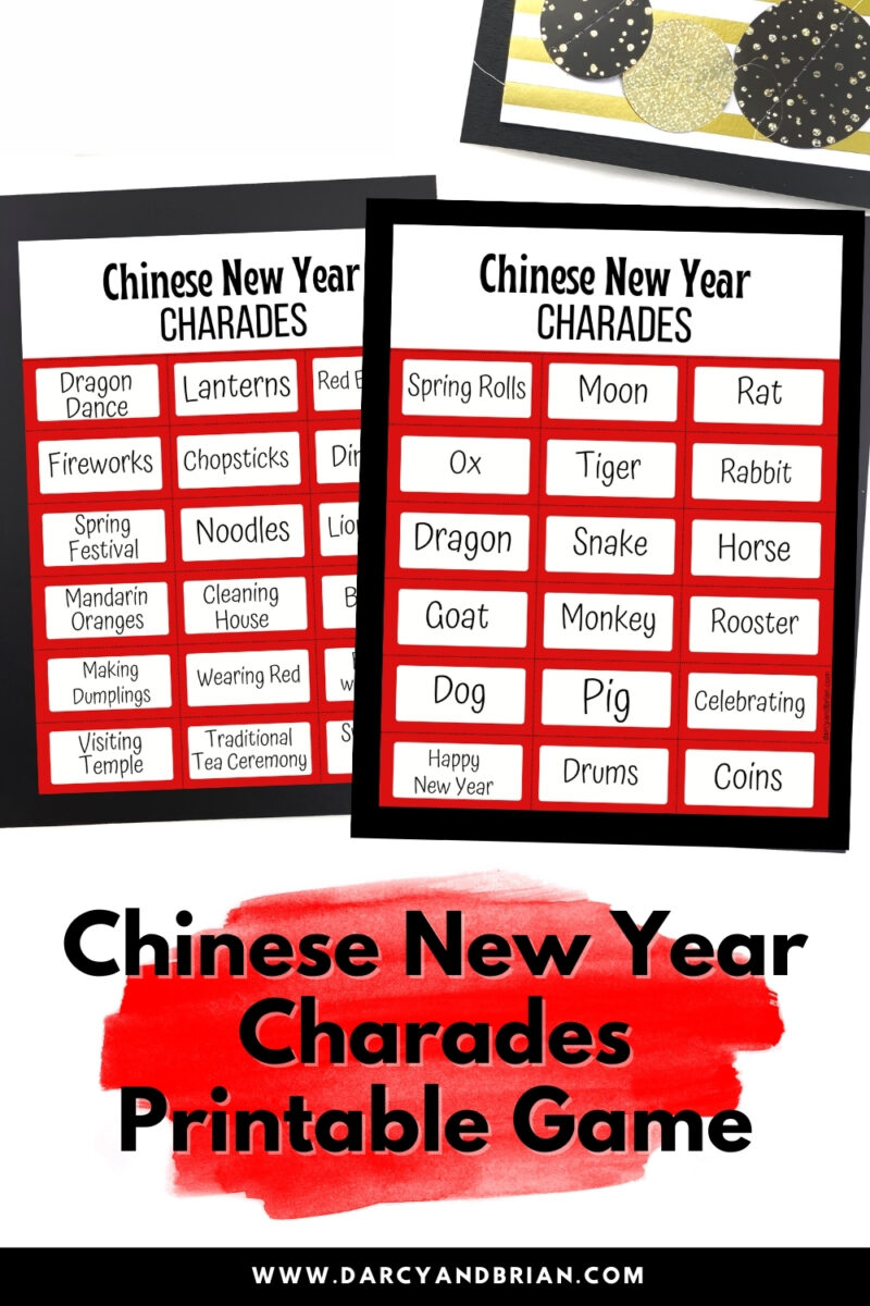 Fun Chinese New Year Charades for Kids | Printable Game