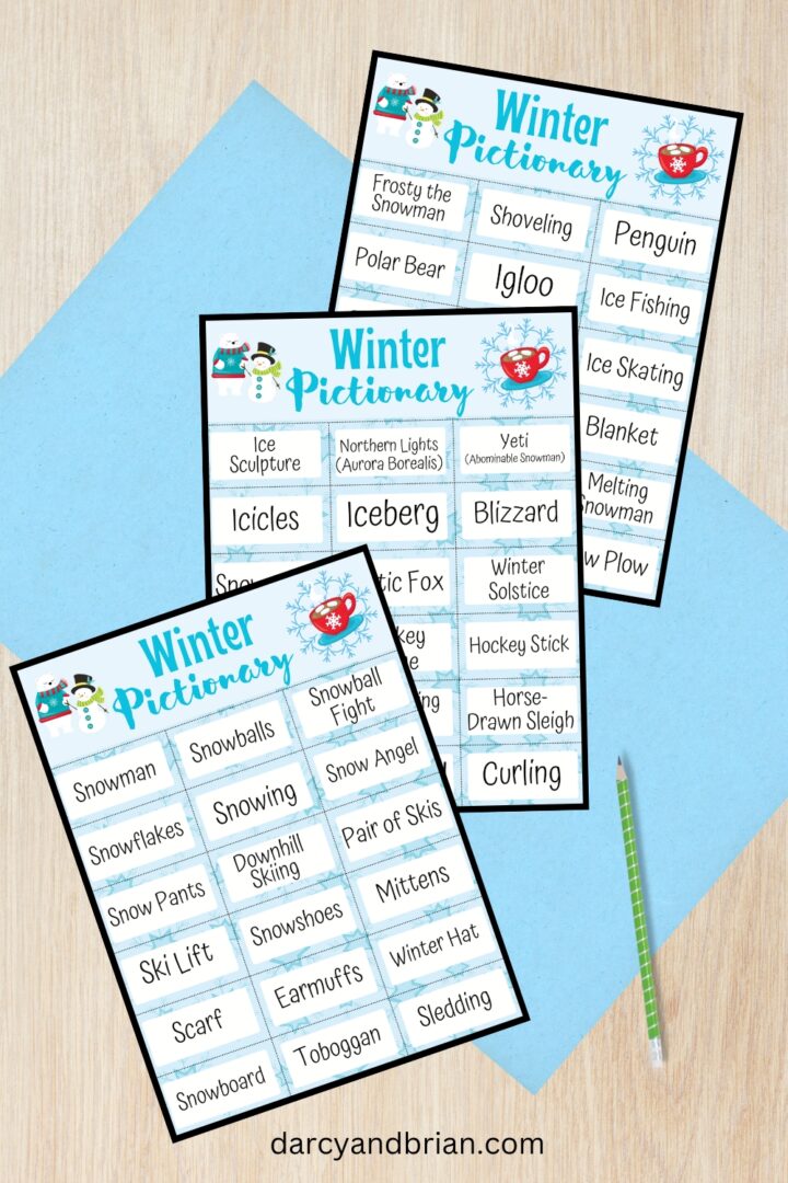 Printable Winter Pictionary Word List | Fun Draw & Guess Game