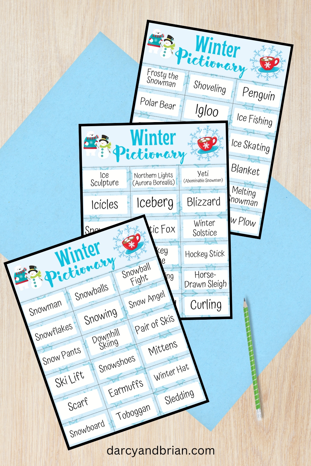 Printable Winter Pictionary Word List | Fun Draw & Guess Game
