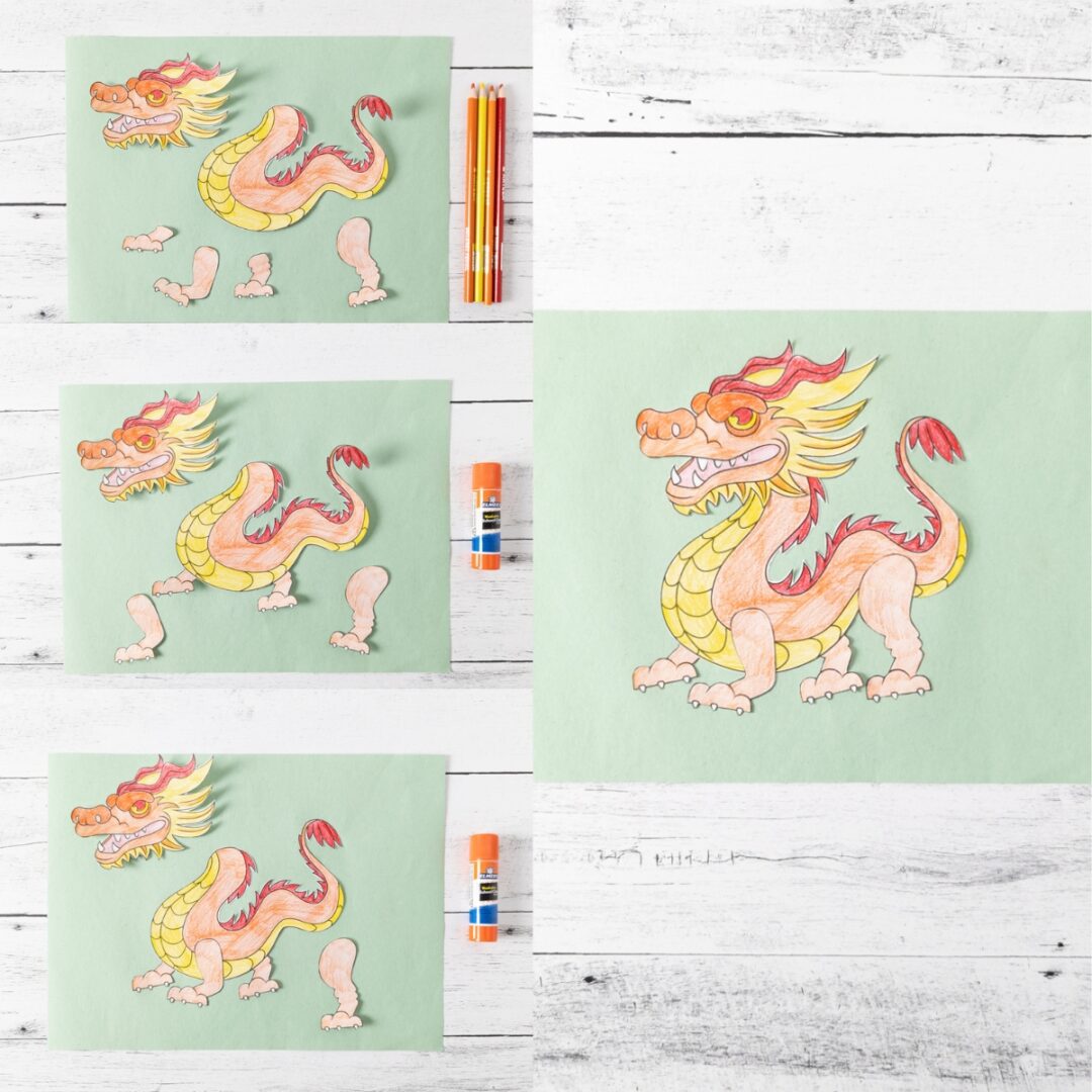 Build a Dragon Printable Craft for Kids | Lunar New Year Activity