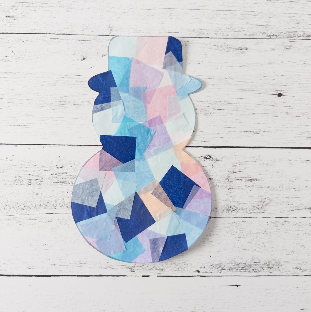 Snowman Suncatcher Craft for Kids | Winter Tissue Paper Crafts