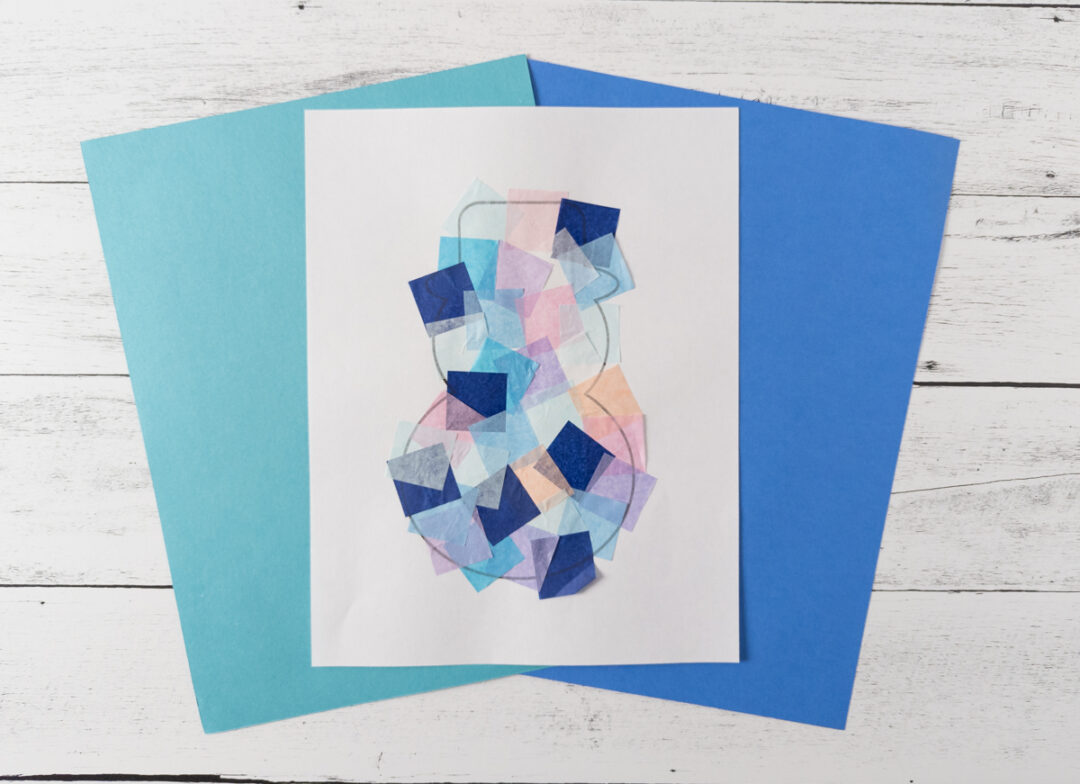 Snowman Suncatcher Craft for Kids | Winter Tissue Paper Crafts