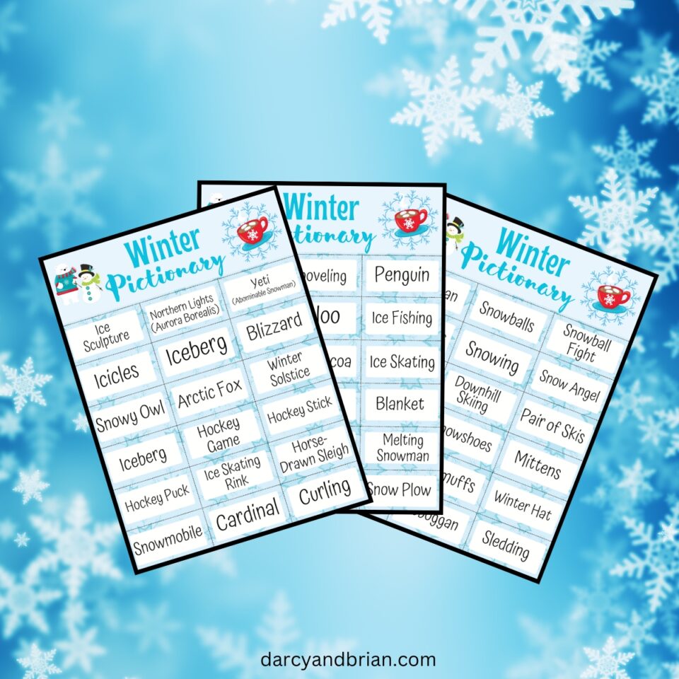 Printable Winter Pictionary Word List | Fun Draw & Guess Game