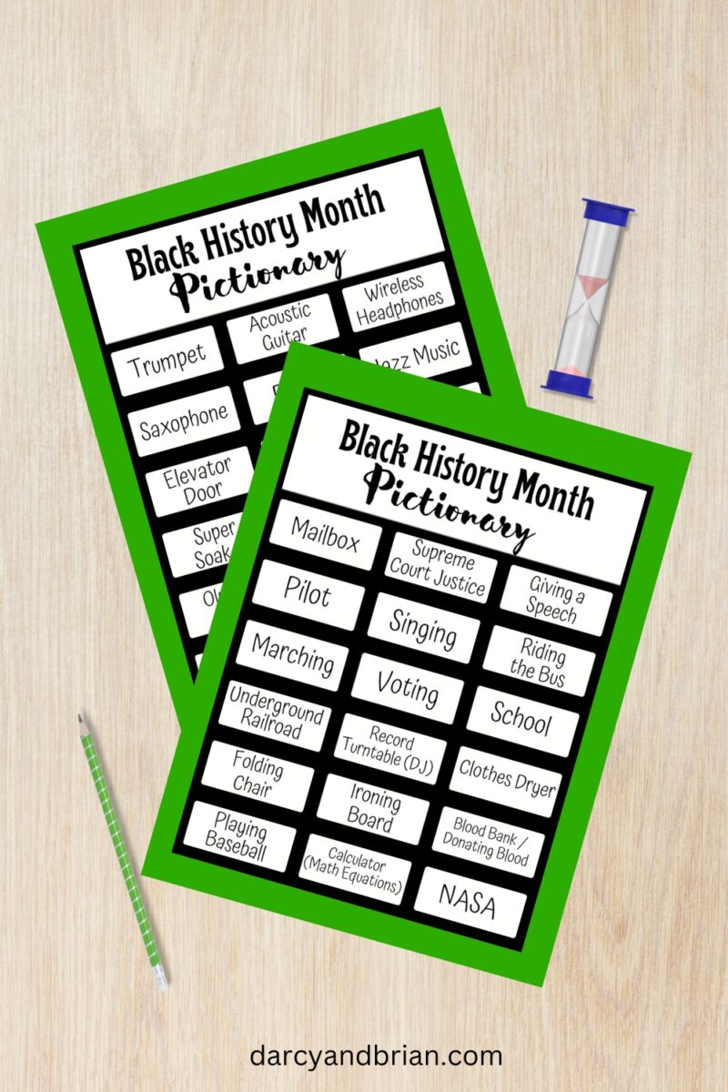 Black History Month Pictionary: Free Printable Game Cards for Kids
