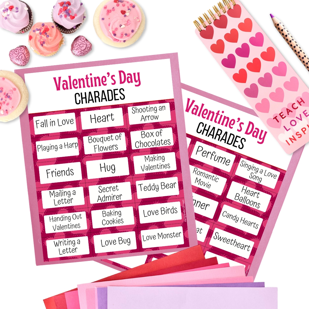 Valentine's Day Charades: Free Printable Game for Family Fun